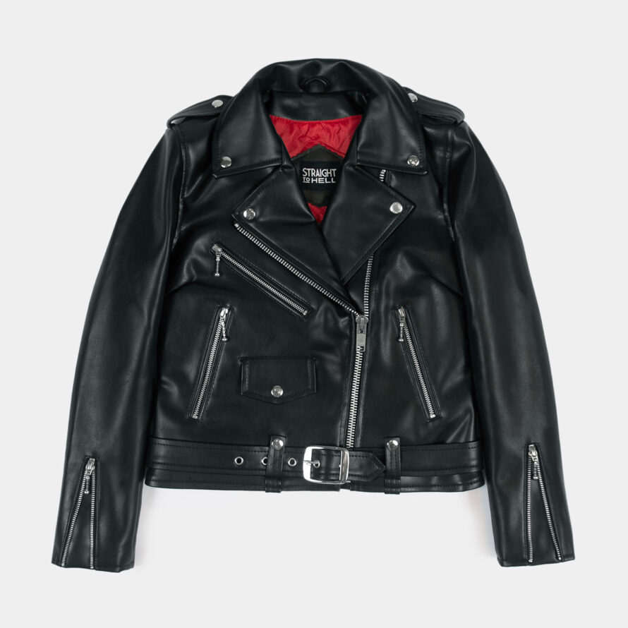 Vegan Commando - Black and Silver Faux Leather Jacket - Modern Fit ...
