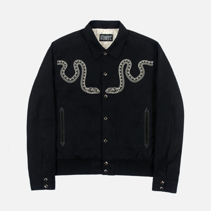 Setting Son - Embroidered Snake Gabardine Jacket | Straight To Hell